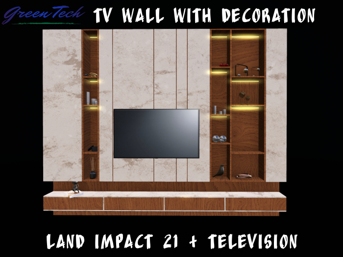 Second Life Marketplace - GreenTech Tv Wall with Decoration - PBR ...
