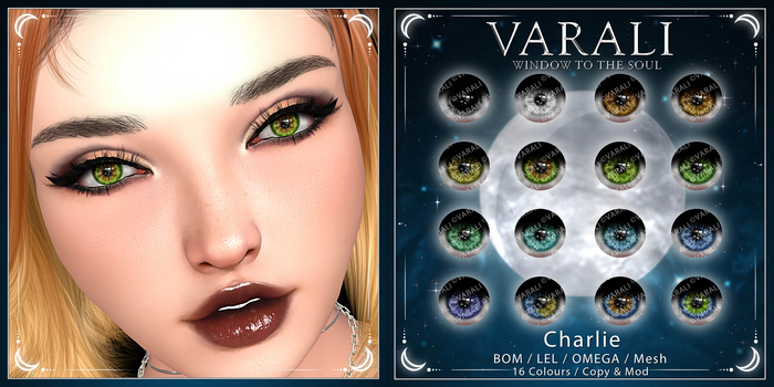 Second Life Marketplace - ..: VARALI :.. Charlie Eyes [FATPACK]