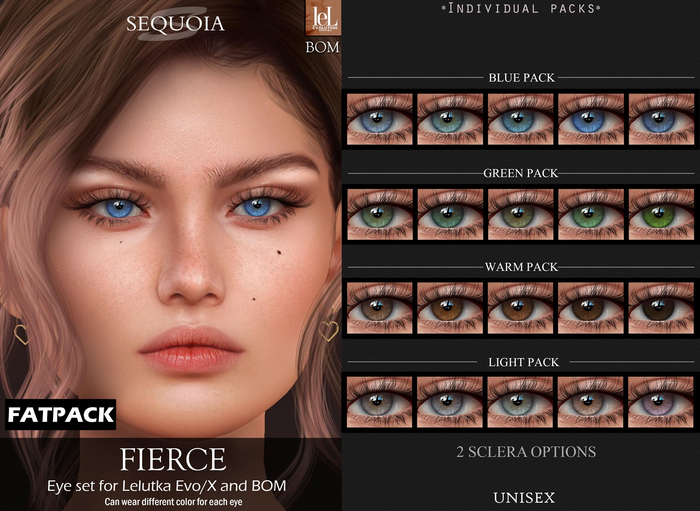 Second Life Marketplace - FTP::Sequoia:: Fierce eyes for Lelutka Evo/X ...