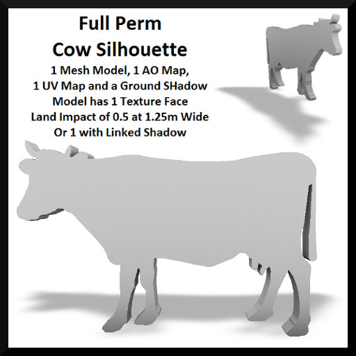 Second Life Marketplace - Full Perm Cow Silhouette