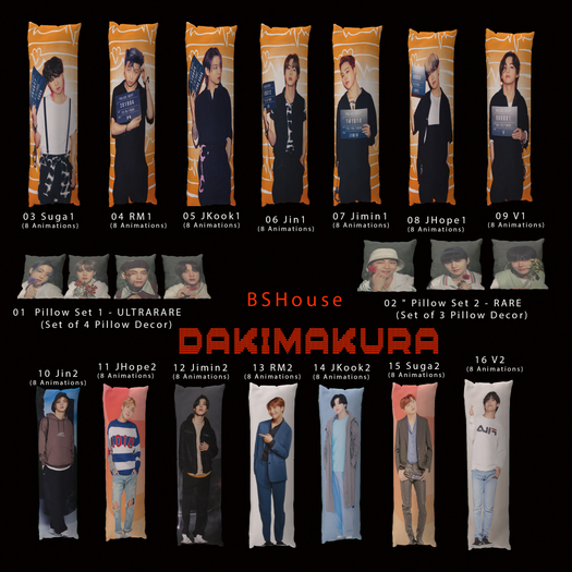 Second Life Marketplace - 02-BSHouse "DAKIMAKURA" Pillow Set 2 - RARE