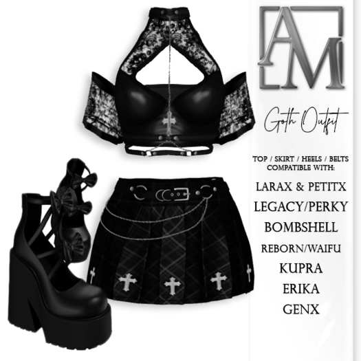 Second Life Marketplace - DEMO .: AlmaMiranda :. Goth Skirt Outfit
