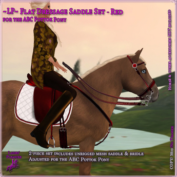 Second Life Marketplace - ~LP~ Flat English Tack Set (ABC Pottok) BOXED Red