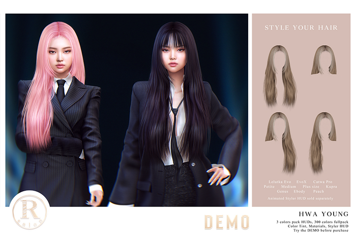 Second Life Marketplace - RAMA.SALON - Hwa Young Hair 'DEMO'