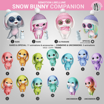 Second Life Marketplace - SEmotion Libellune Snow Bunny Companion COMMON 13