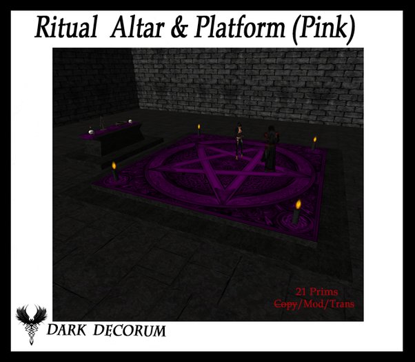 Second Life Marketplace - Ritual Altar & Platform ( Dark Pink )