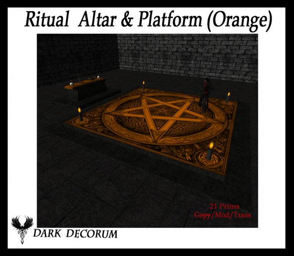 Second Life Marketplace - Ritual Altar & Platform ( Orange )