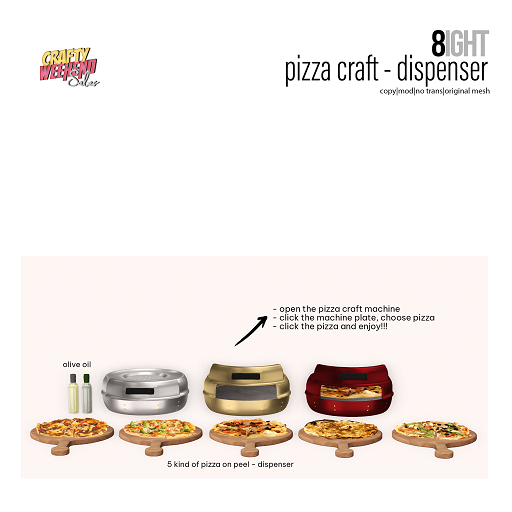 Second Life Marketplace - 8 Pizza Craft Fatpack