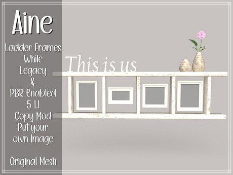 Second Life Marketplace - Aine - Ladder Frames White (ADD)