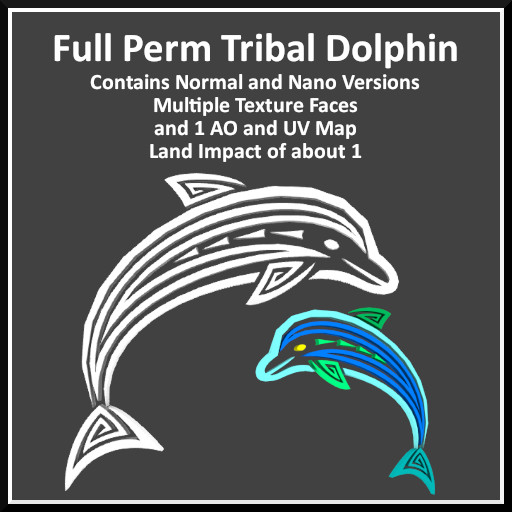 Second Life Marketplace - Full Perm Tribal Dolphin