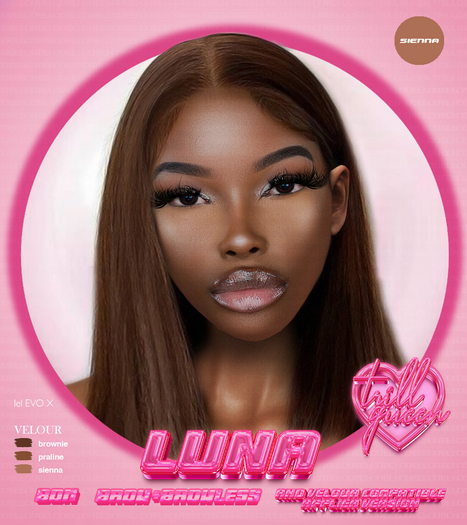 Second Life Marketplace - TRILLQUEEN x LUNA SKIN $ LEL EVO X (SIENNA)
