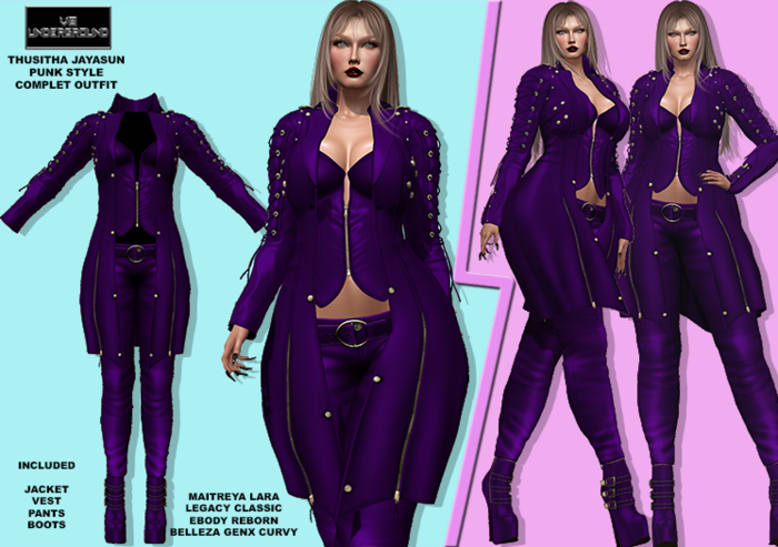 Second Life Marketplace - **THUSITHA JAYASUN PURPLE PUNK STYLE COMPLET ...