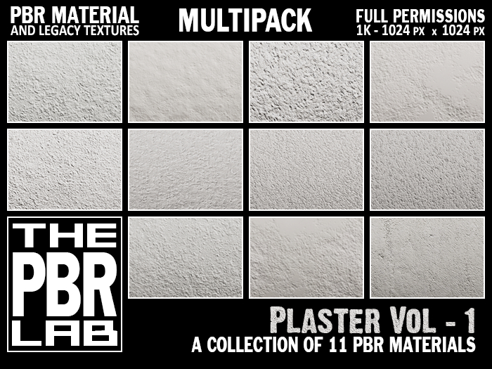 Second Life Marketplace - The PBR Lab - Plaster Vol 1 Multipack - PBR ...
