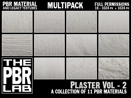 Second Life Marketplace - The PBR Lab - Plaster Vol 2 Multipack - PBR ...