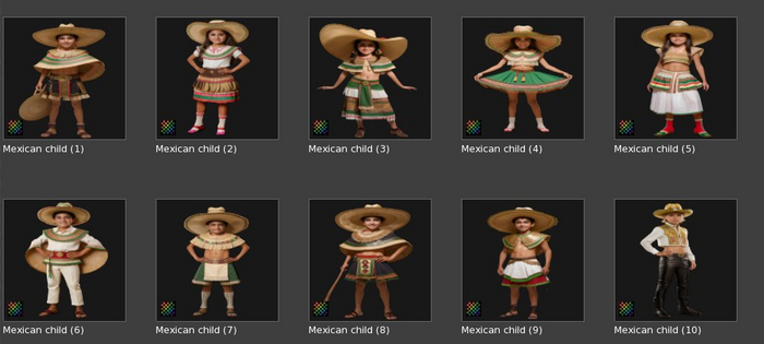 Second Life Marketplace - Free Mexican Children - alpha cut textures