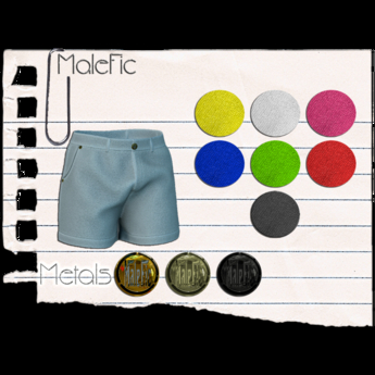 Second Life Marketplace - !!MaleFic Pretty Mess Short-BLACK