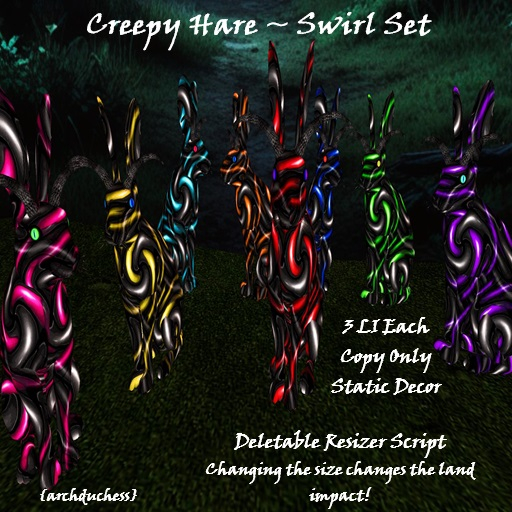 Second Life Marketplace - {archduchess} Creepy Hare Swirl Set