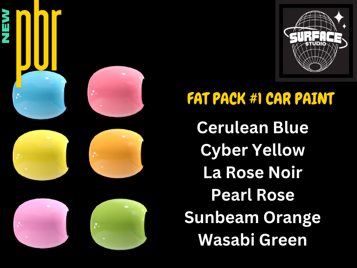 Second Life Marketplace - SS-PBR Fat Pack #1 Car Paint