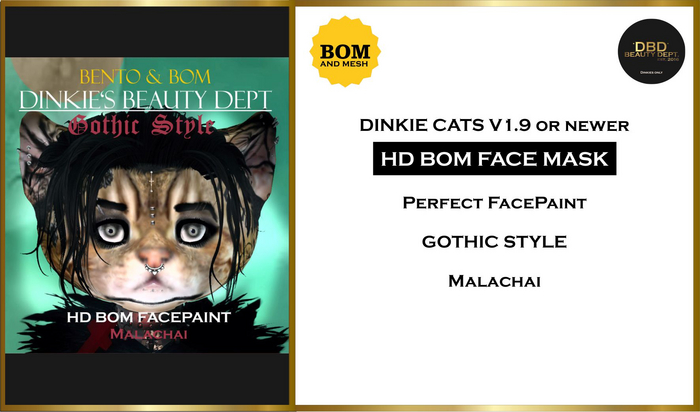 Second Life Marketplace - *DBD* DINKIES HD BOM GOTHIC FACE PAINT* Malachai