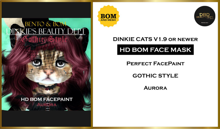 Second Life Marketplace - *DBD* DINKIES HD BOM GOTHIC FACE PAINT* Aurora