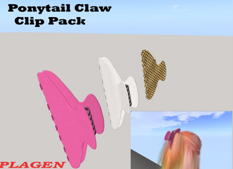 Second Life Marketplace - Ponytail Claw Pack - PLAGEN (ADD)