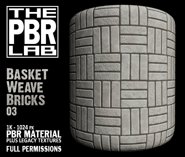 Second Life Marketplace - The PBR Lab - Basket Weave Bricks 03 - PBR ...