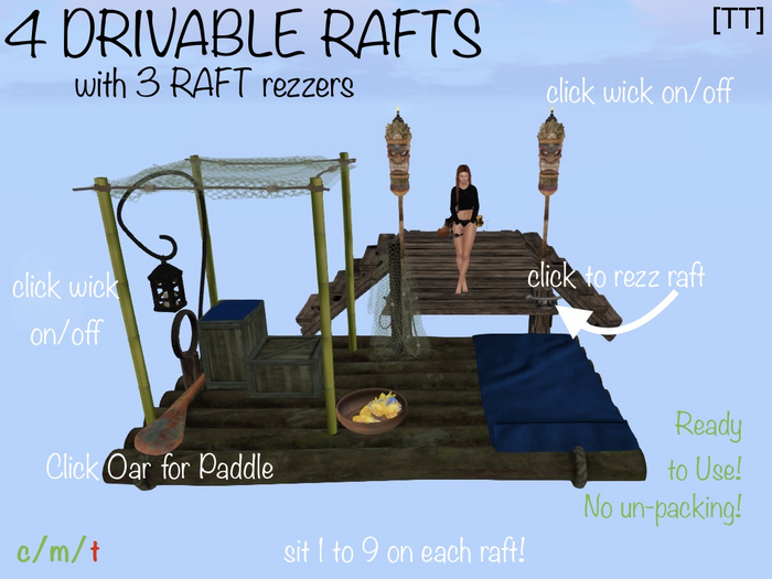 Second Life Marketplace - [TT] Raft FATPACK with Rezzers- Cleat - Post ...