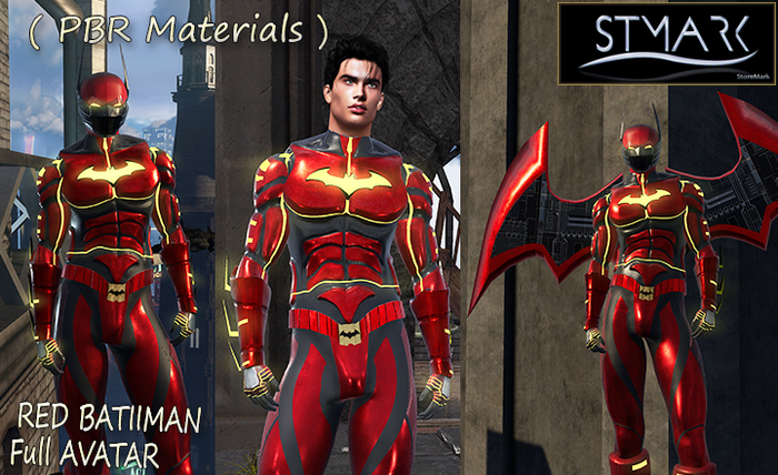 Second Life Marketplace - RED BATIIMAN [[ Full Avatar]] [[Material PBR]]