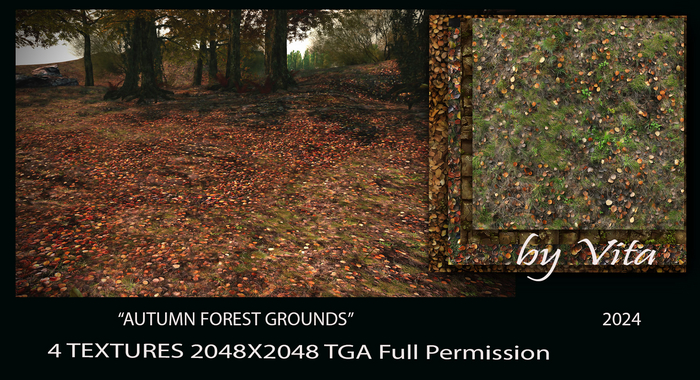 Second Life Marketplace - Vita's 3D Textures - AUTUMN FOREST GROUNDS 4 ...