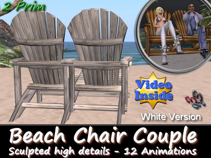 Second Life Marketplace - 333 - Beach Chair Couple - Sculpted ...