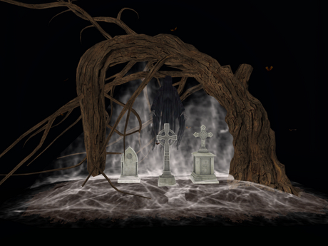 Second Life Marketplace - MC Creepy Arch Tree Grave Stones Set