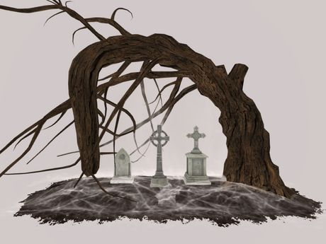 Second Life Marketplace - MC Creepy Arch Tree Grave Stones Set