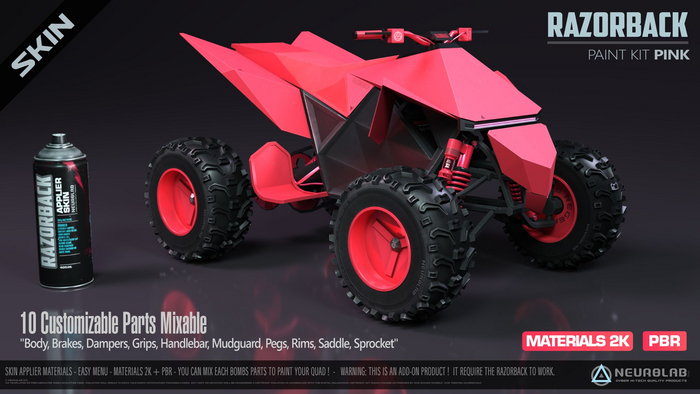 Second Life Marketplace - RAZORBACK SKIN APPLIER (PINK + PBR) [NeurolaB ...