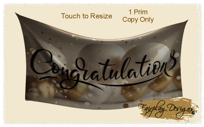 Second Life Marketplace - ~R~Congratulations Golden Banner~