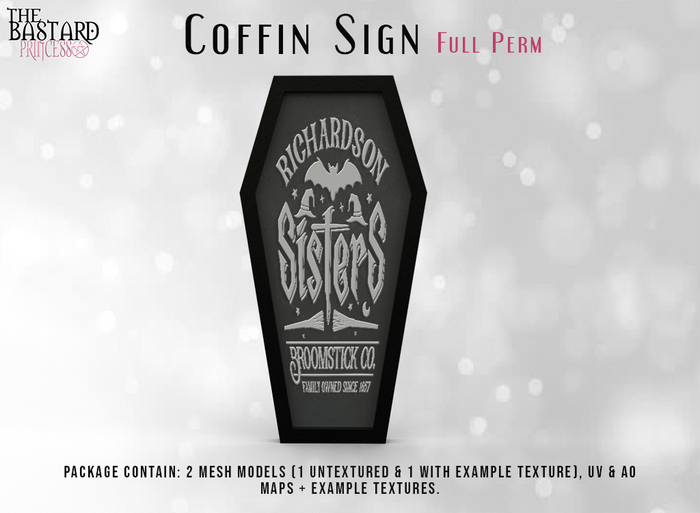 Second Life Marketplace - The Bastard Princess - Big Coffin Sign Full Perm
