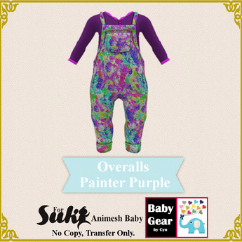 Second Life Marketplace - Suki Animesh Baby - Overalls Painter Purple ...