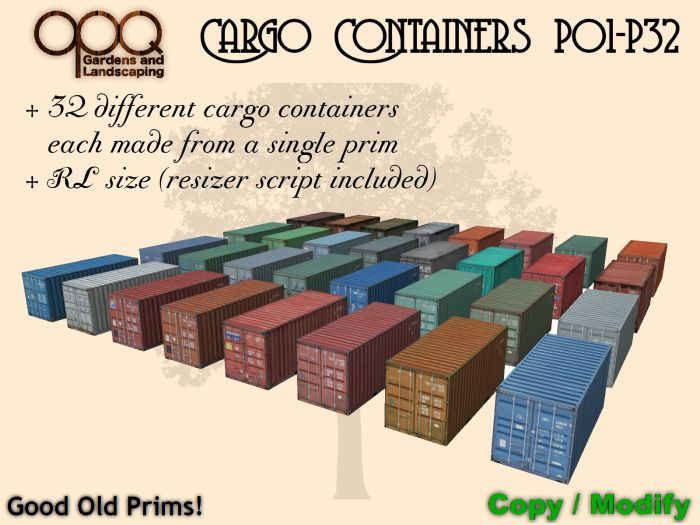 Second Life Marketplace - 32 Low Lag Sim Filler Shipping Containers ...