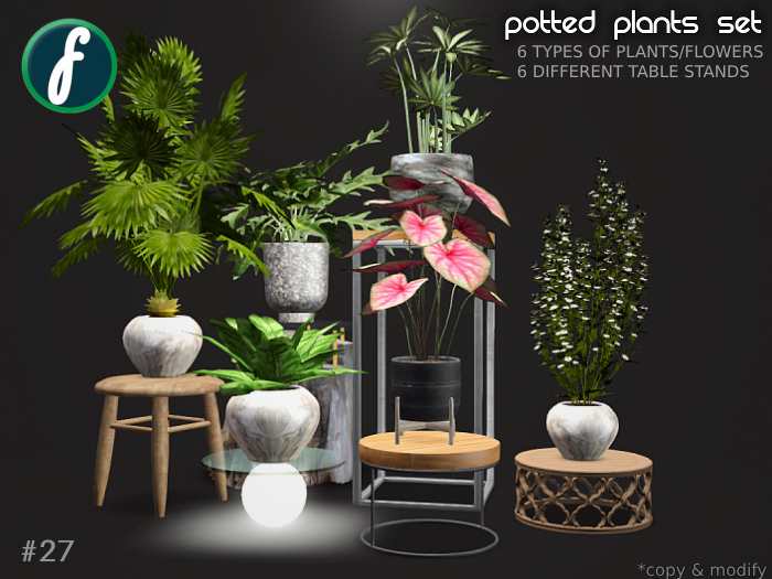 Second Life Marketplace - friller Potted House Plants Set #27