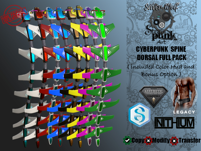 Second Life Marketplace - SW - Cyberpunk Spine Dorsal Mod Icarus Full ...