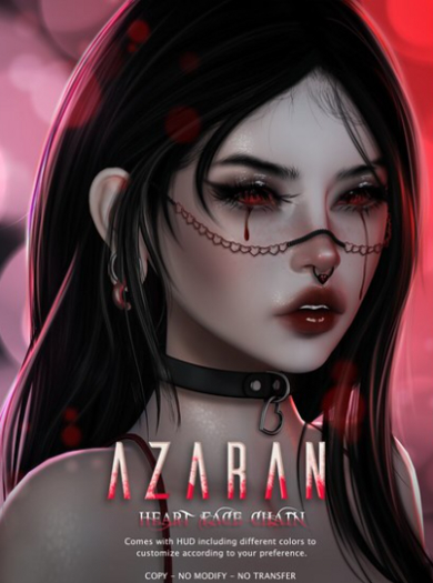 Second Life Marketplace - AZARAN - HEART FACE CHAIN.