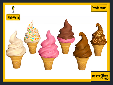 Second Life Marketplace - ::DisturbeD:: Kawaii Soft Ice Cream Pack ...