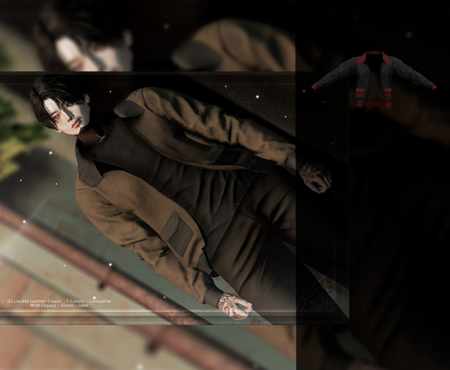 Second Life Marketplace - [EL]Jacket Leather Classic Black/Red