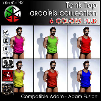 Second Life Marketplace - Arcoíris :dMX: Tank Top (Adam Original - Adam ...