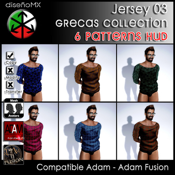 Second Life Marketplace - Grecas :dMX: Jersey 03 (Adam Original - Adam ...