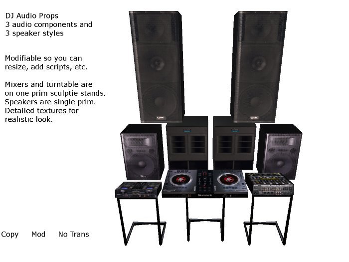 Second Life Marketplace - DJ Audio Props