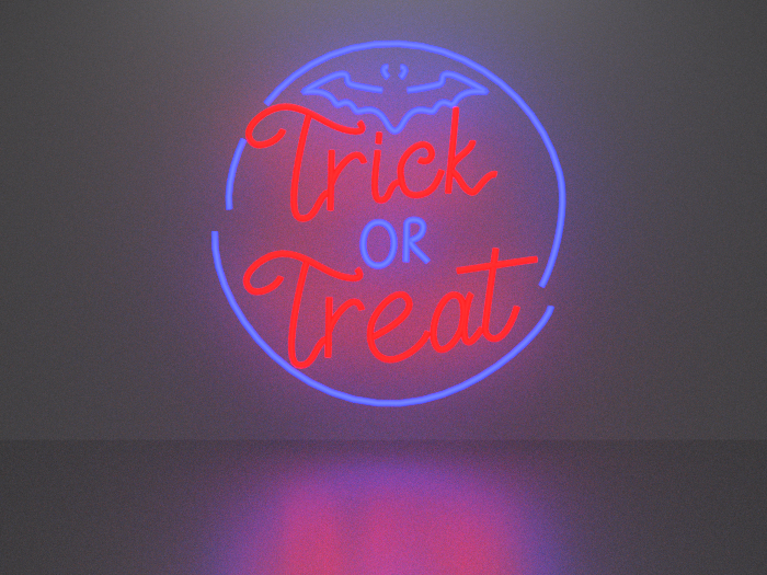 Second Life Marketplace - Trick or treat 2 neon sign Full Permission