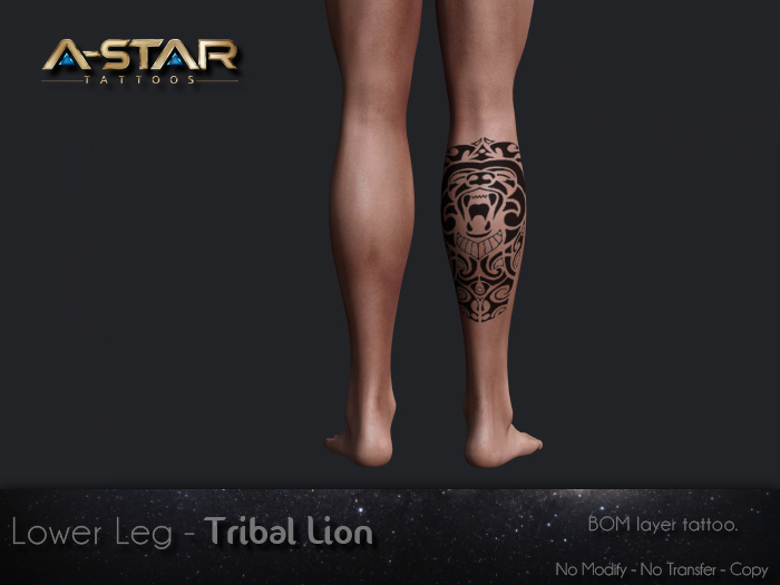 Second Life Marketplace - A-Star Back Lower Leg - Tribal Lion