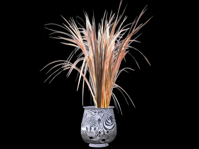 Second Life Marketplace - Accent Zebra pot with grass