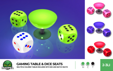 Second Life Marketplace - MadPea Gaming Table & Dice Seats