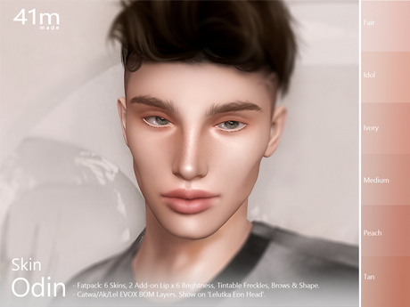 Second Life Marketplace - 41m / Skin Odin / EvoX Peach